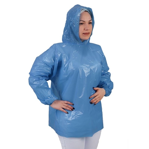 Bata Plástica Azul Com Capuz e Elástico no Punho CA 30354 com 20 ...