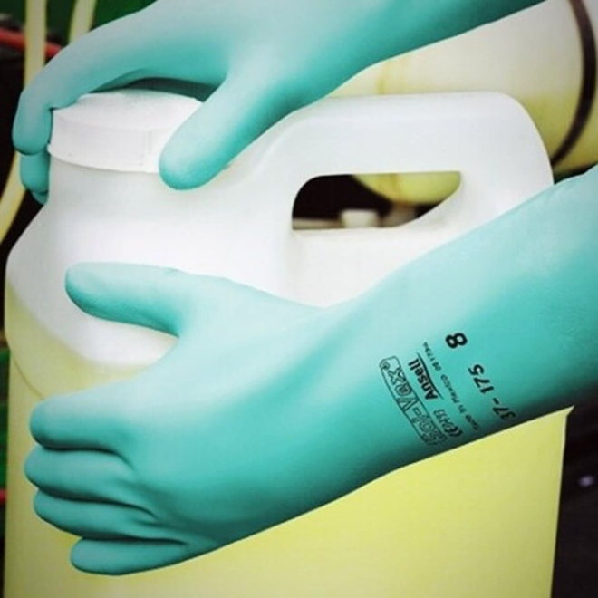 Luva Nitrilica Verde Solvex Com Forro CA 12705 Ansell - PreveOeste