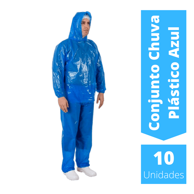 Conjunto Plástico Azul com Elástico e Capuz CA 30354/30355 10 Unidades ...