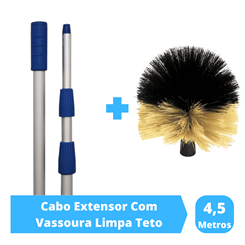 Cabo Extensor 6 Metros Com Rodo Limpa Vidros 22 CM - PreveOeste