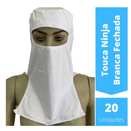 Touca Ninja Branca Poliviscose Fechada 20 unidades - PreveOeste
