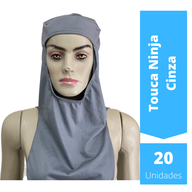Touca Ninja Para Trabalho Cinza Poliviscose 20 unidades - PreveOeste