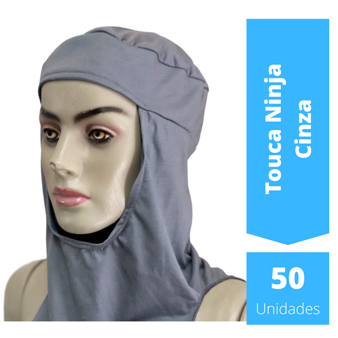 Touca Ninja Para Trabalho Cinza Poliviscose 50 unidades - PreveOeste