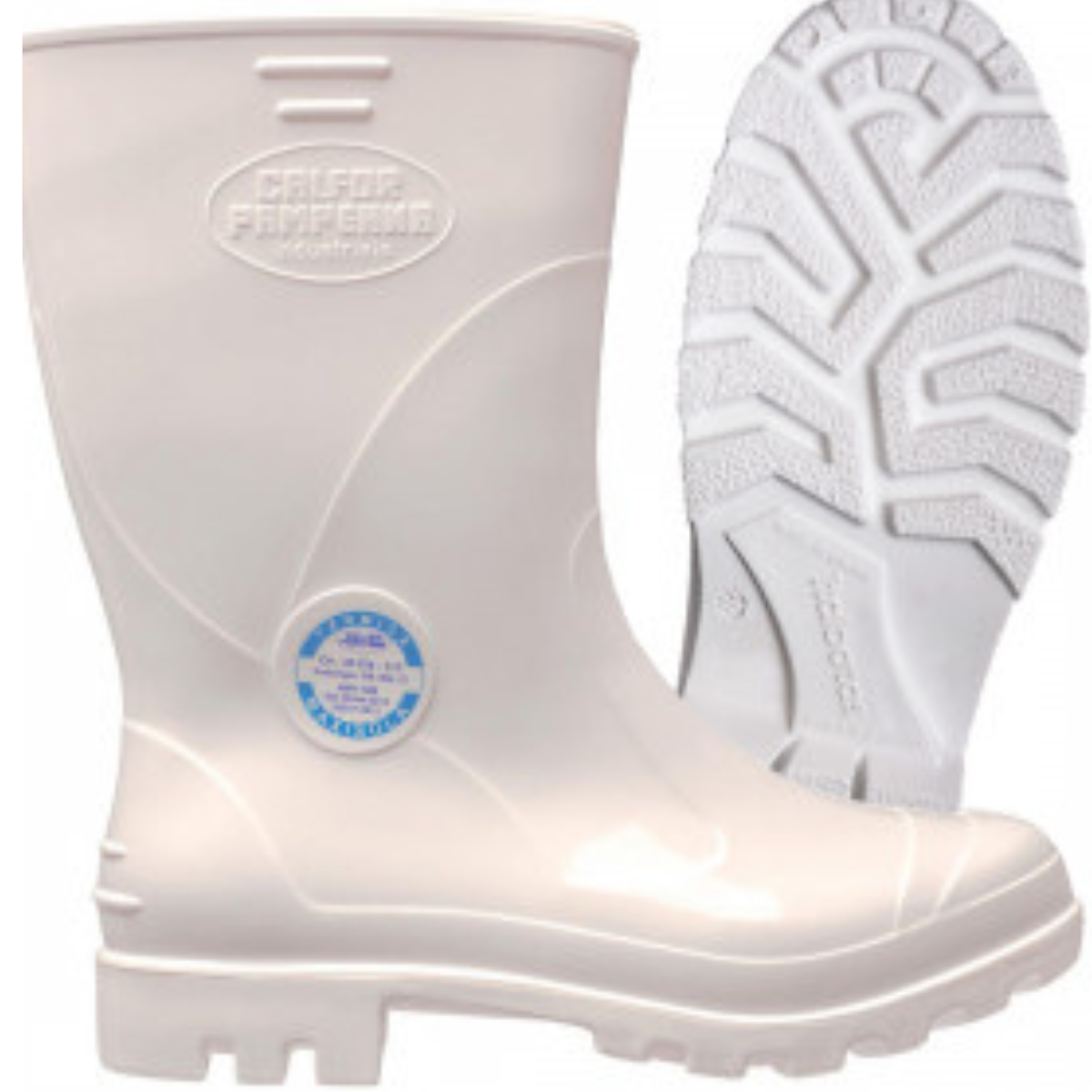 Bota PVC Térmica Branca Maxisola Cano Médio CA 40326 Calfor - PreveOeste