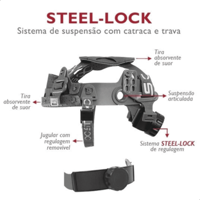 Capacete EPI Branco com Carneira e Jugular e Protetor Facial Acoplável Steelflex - PreveOeste