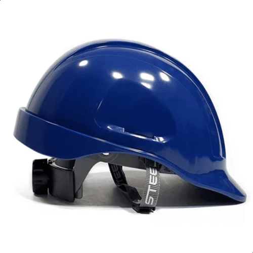 Capacete de Segurança EPI de Obra Azul com Carneira e Jugular Steelflex ...