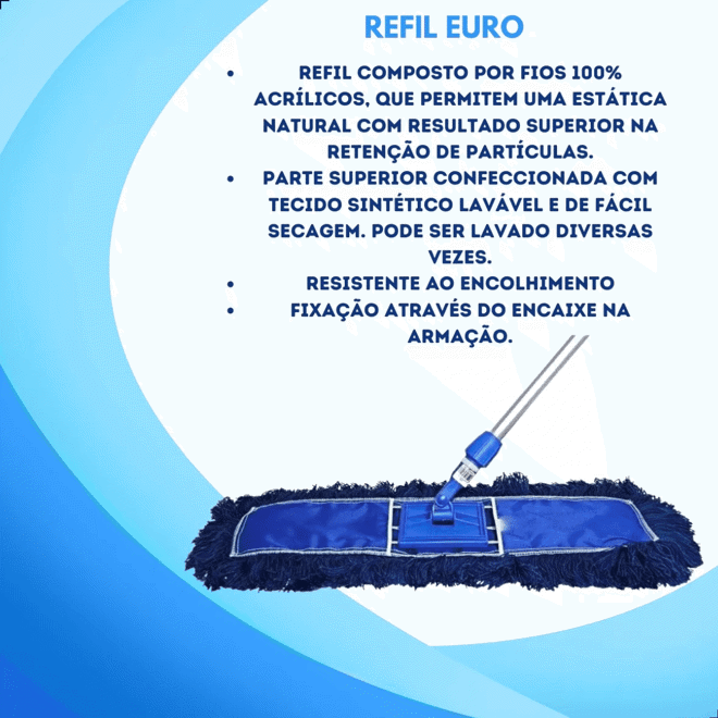 Mop Pó 120cm Eletróstatico com Armação e Cabo Aluminio 1,20 metros ...