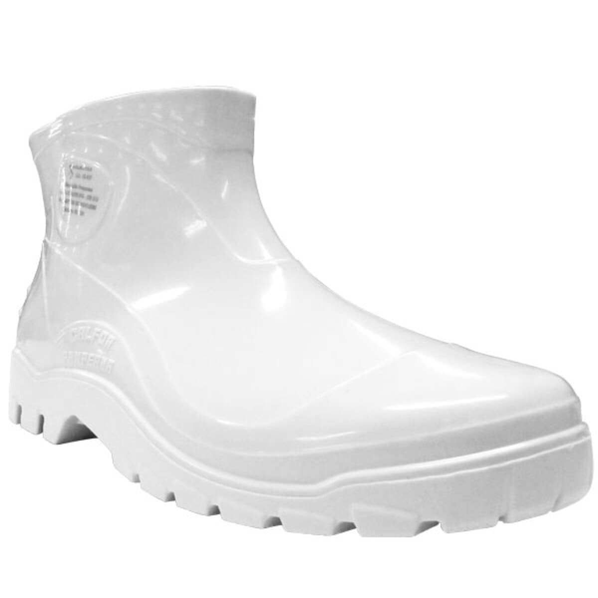 Bota PVC Branca Stivaletto Max Cano Extra Curto CA 18472 Calfor ...